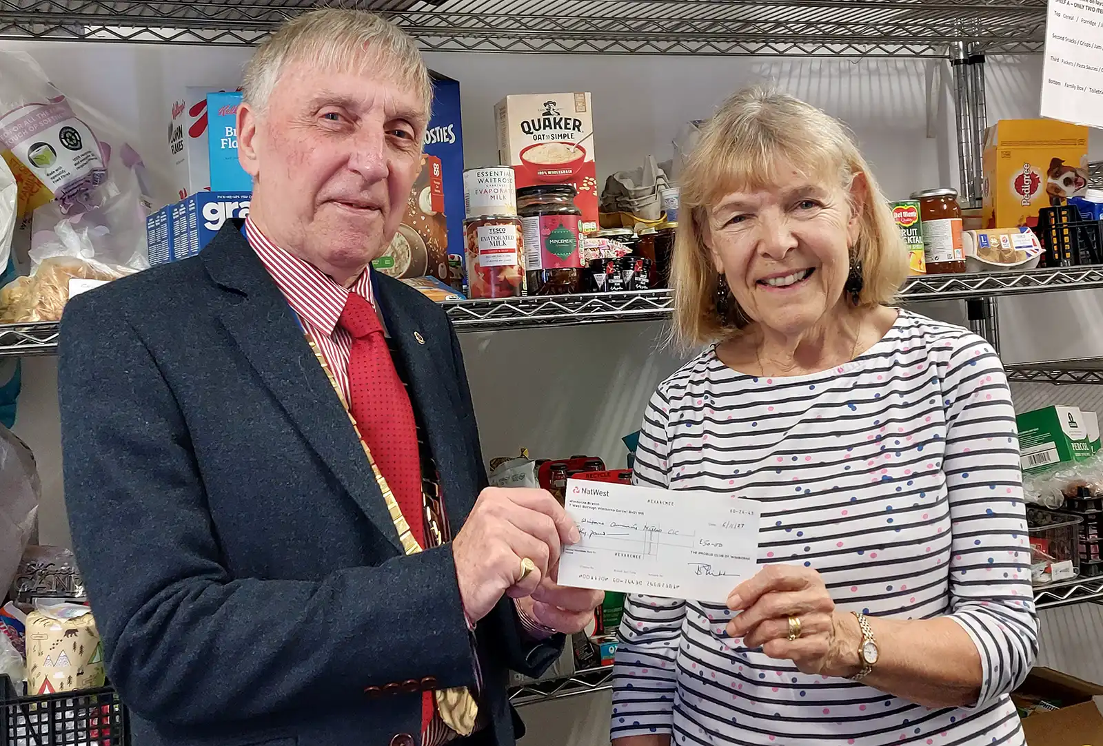 Probus hands £50 to Wimborne food support group | The New Stour And ...